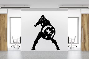 Lepy.cz Samolepka na zeď Captain America Velikost (šířka x výška): 55x68cm, Barevná varianta: Tyrkysová modrá