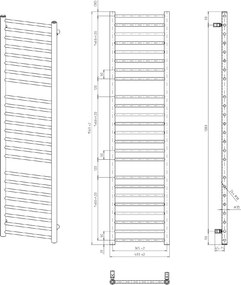 Sapho DINA otopné těleso 400 x 1560 mm černá mat IR374B
