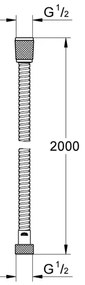 GROHE 22107000 - Sprchová hadice VITALIOFLEX METAL 2000 mm lesklý chrom