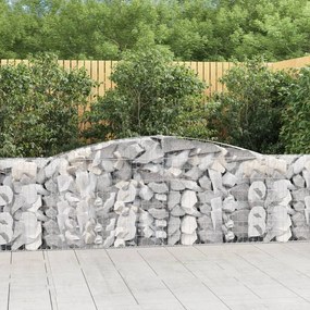 Klenuté gabionové koše 4 ks 400x30x80/100 cm pozinkované železo 3146855