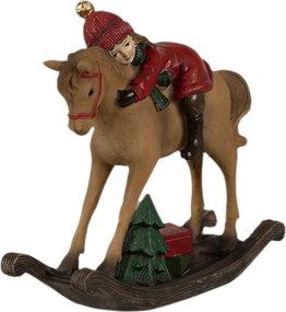 Dekorace holčička na houpacím koníkovi - 11*4*10cm