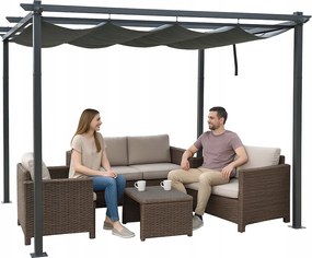 Terasová Pergola Altana s zastřešením Pavilon 3x4 m zahrada