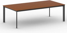 Jednací kancelářský stůl PRIMO INVITATION, 240x120 cm, černá podnož, třešeň