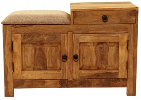 Indický nábytek - Botník Jali 90x60x40 z indického masivu palisandr Světle medová