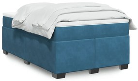 Box spring postel s matrací tmavě modrá 120x190 cm samet 3285273