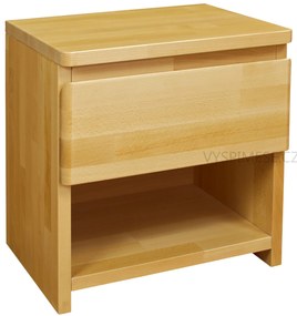 Purtex noční stolek jedna zásuvka LUX Materiál: Dub, Moření: dub bělený