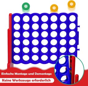 Costway Large 4-v-a-row Jumbo 4-in-a-rad set modrá + – 84 × 33 × 79 cm, červený