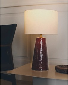 Červená/bílá stolní lampa s textilním stínidlem (výška 49 cm) Drava – Kave Home