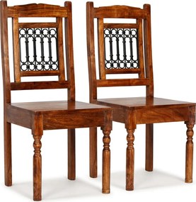 vidaXL Jídelní židle 2 ks masiv s medově zbarveným povrchem klasické [245644]