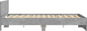vidaXL Rám postele s čelem 140 x 190 cm Kompozitní dřevo [3207497] Barva: Betonová šedá