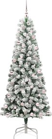 Umělý Skládací Vánoční Strom 300 LED Zelená a bílá 240 cm 3395615