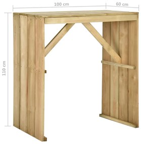 Barový Stůl 100 X 60 X 110 Cm Impregnovaná Borovice