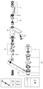 GROHE 23657000 - Umyvadlová baterie EUROCUBE JOY velikost M lesklý chrom