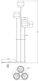 Globo 15560S - Stojací lampa MILLEY 3xE27/60W/230V