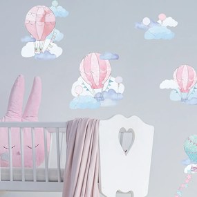 Pastelowe Love Nálepky na stěnu do dětského pokoje BALÓNY růžové