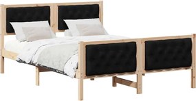 Rám postele s čelo Černá 140 x 190 cm Masivní borové dřevo 3394295