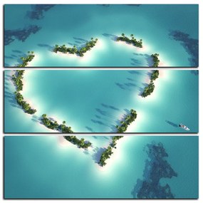 Obraz na plátně - Ostrov ve tvaru srdce - čtverec 3136D (105x105 cm)