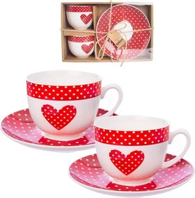 Porcelánový šálek s podšálkem TEČKA 280 ml 2 ks