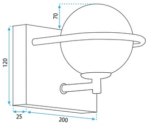 Toolight Toolight, nástěnné svítidlo 1xE27 APP1300-1W, černá-zlatá, OSW-06582