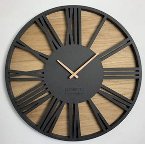 Velké hodiny na stěnu ze dřeva Průměr 50 cm