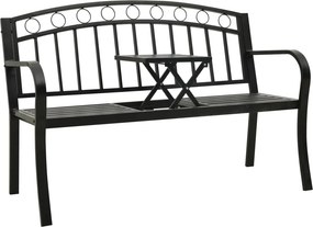 Zahradní lavice se stolkem černá 120 cm ocel 319584