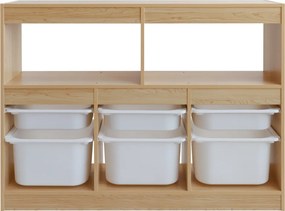 Organizér s úložnými boxy, dub/bílá, TRIVIX