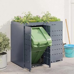 Úložný box na 2 popelnice Světle šedá 136 x 77,5 x 121,5 cm 3394748
