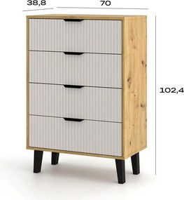 Komoda Borg Duo 4Š dub artisan / kašmír