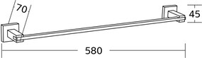 Mexen příslušenství, VANY lázeňský držák na ručníky, chrom, 7020924-00