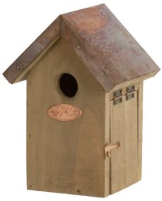 Dřevěná ptačí budka pro střízlíka obecného, Esschert Design, měděná střecha, přírodní