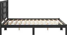 Rám postele černý masivní dřevo 140 x 190 cm 3105389