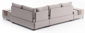 Designová rohová sedačka Ramesha 280 cm krémová - pravá