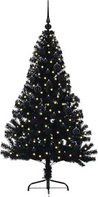 Umělý osvětlený vánoční stromeček Černá 150 cm PVC 3397129