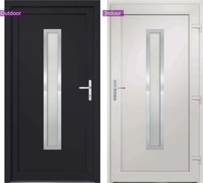 vidaXL Vchodové dveře bílé 98 x 190 cm PVC [3187904] Barva: antracitová zvenku / bílá uvnitř
