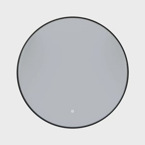 Erga Emma, ​​kulaté LED zrcadlo 80cm, černý kovový rám, 1840 lm, 6500K, zadní osvětlení, ERG-V01-201-8080-BK