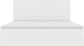 Postel s úložným prostorem Úplně bílá 200 x 200 cm Umělá kůže 3371682