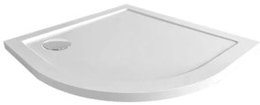 Mereo, Čtvrtkruhová sprchová vanička R550, 90x90x4 cm, SMC, bílá, včetně sifonu CV01NS