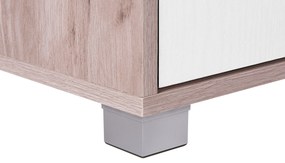 Televizní skříňka světlé dřevo s bílým LINCOLN Beliani