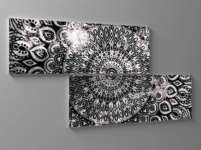 Liox Obraz černobílá mandala Rozměr: 160 x 80 cm