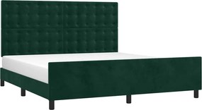 Rám postele s čelem tmavě zelený 180x200 cm samet 3126016