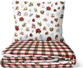 Krepové prodloužené povlečení Vánoční svátky - duo Velikost: 140 x 220 + 70 x 90