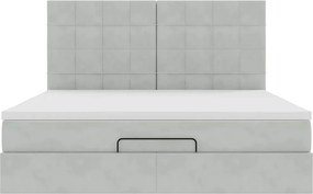 Osmanský rám postele s matracíes světle šedá 180x200cm samet 3313487