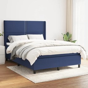 Box spring postel s matrací modrá 140x190 cm textil,  3131351