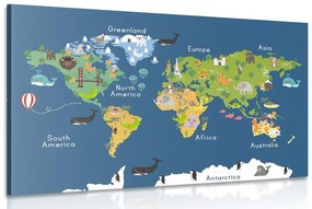 Obraz mapa světa pro děti Varianta: 120x80