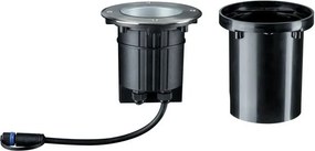 P 93908 Plug&Shine zemní zápustné svítidlo IP67 3000K 38° 6W 24V stříbrná výklopné - PAULMANN
