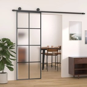 Posuvné dveře s kováním 76x205 cm ESG sklo a hliník 3152140