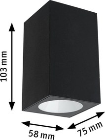 P 94710 LED venkovní nástěnné svítidlo Flame neláká hmyz IP44 hranaté 58x103mm 2200K 4W 230V 75° antracit kov - PAULMANN