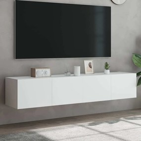 vidaXL Nástěnné TV skříňky s LED osvětlením 2 ks 80 x 35 x 31 cm [837288] Barva: Bílá