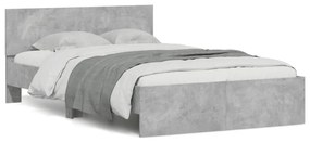 vidaXL Rám postele s čelem betonově šedý 120 x 200 cm