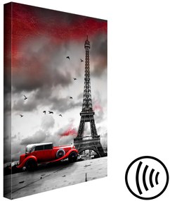 Obraz Červené auto v Paříži (1-dílný) vertikální